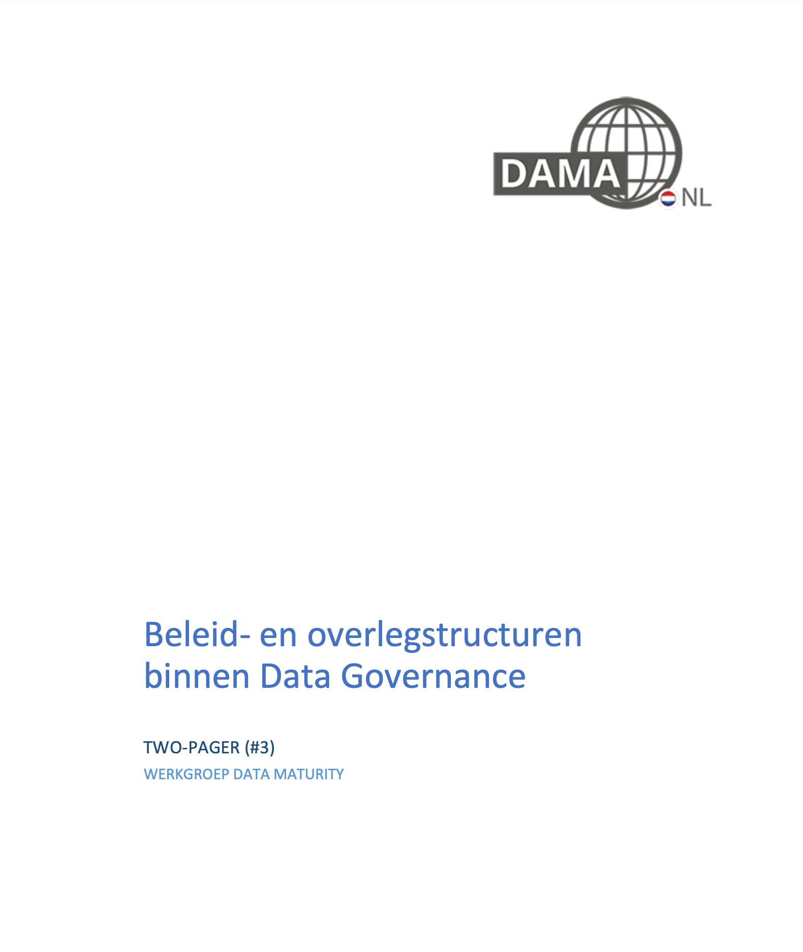 Two-Pager Beleid- en overlegstructuren binnen Data Governance ...
