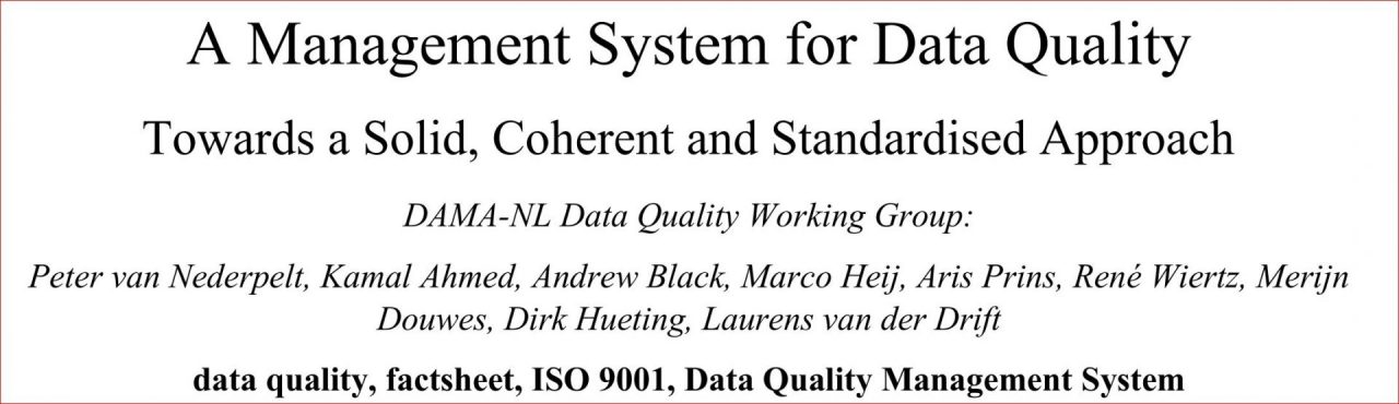 Data Quality Management System (DQMS) | Stichting DAMA NL